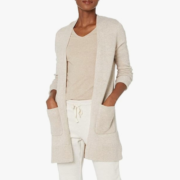 Amazon Essentials | Sweaters | Jersey Stitch Knit Open Front Long ...